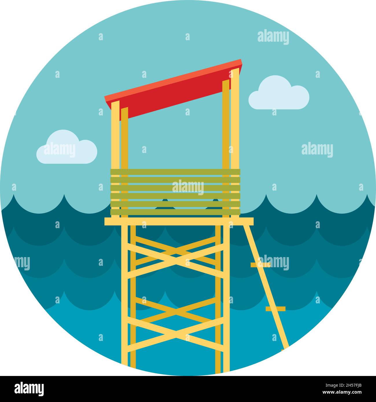Lifeguard watch tower station Stock Vector Images - Alamy