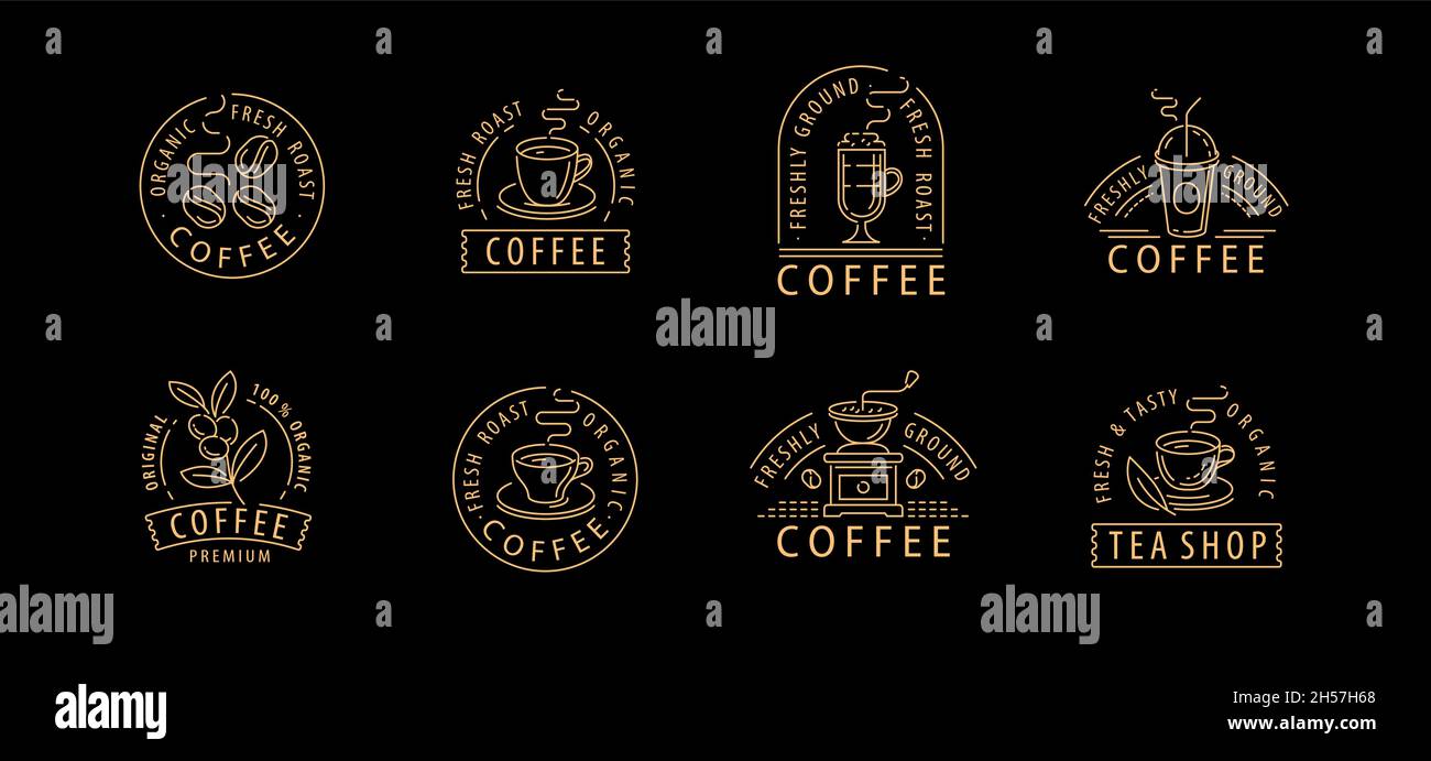 Coffee label set. Badges for restaurant or cafe menu Stock Vector Image ...