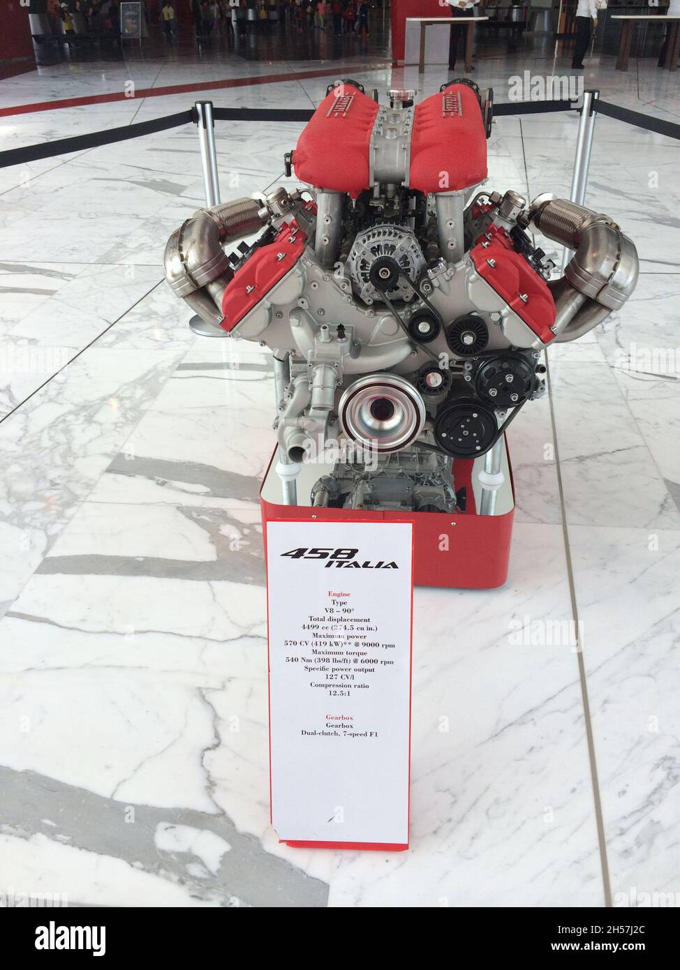 Ferrari 458 Italia ,engine. Production 2010 — 2014. Yas Island - Abu ...