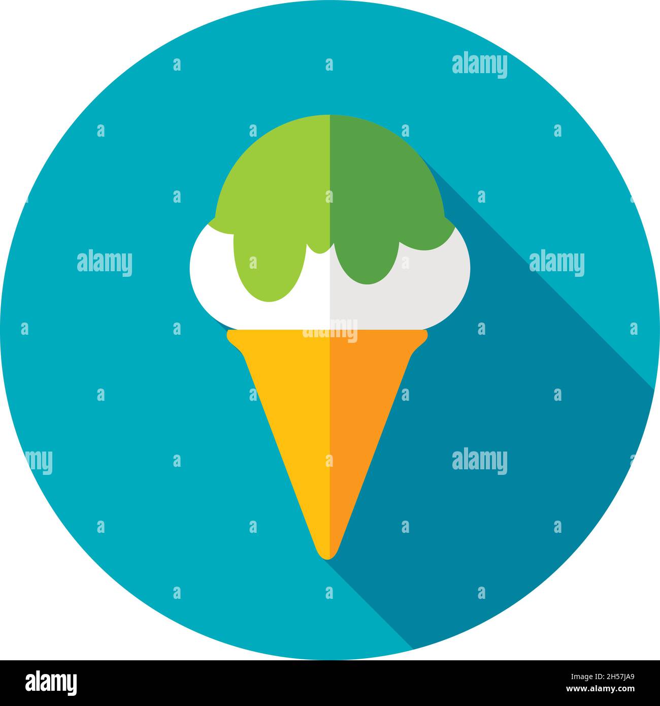 Ice Cream flat icon with long shadow, eps 10 Stock Vector Image & Art ...