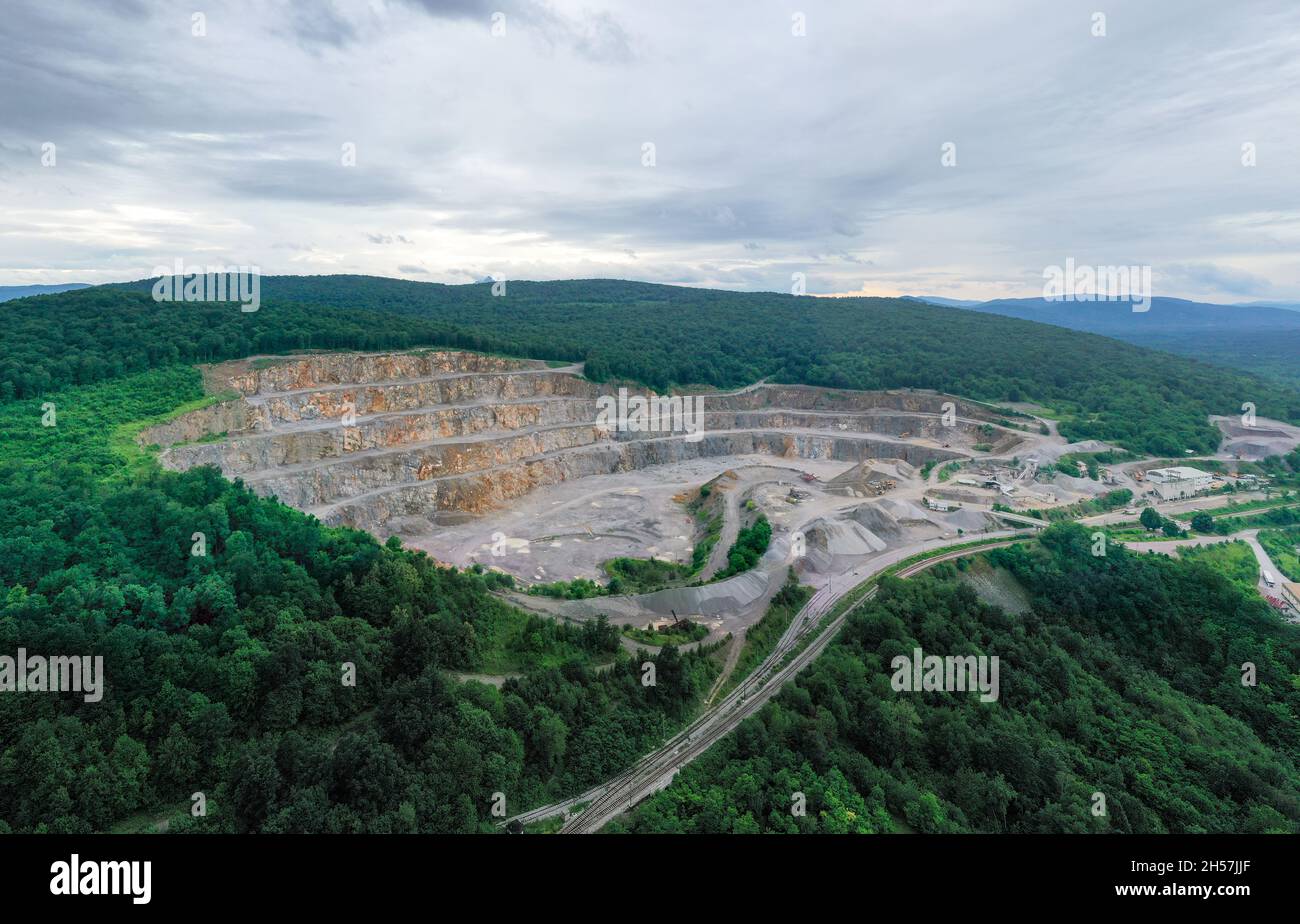 Stone Quarry in Croatia, Europe. Aerial View of Opencast Mining Quarry ...