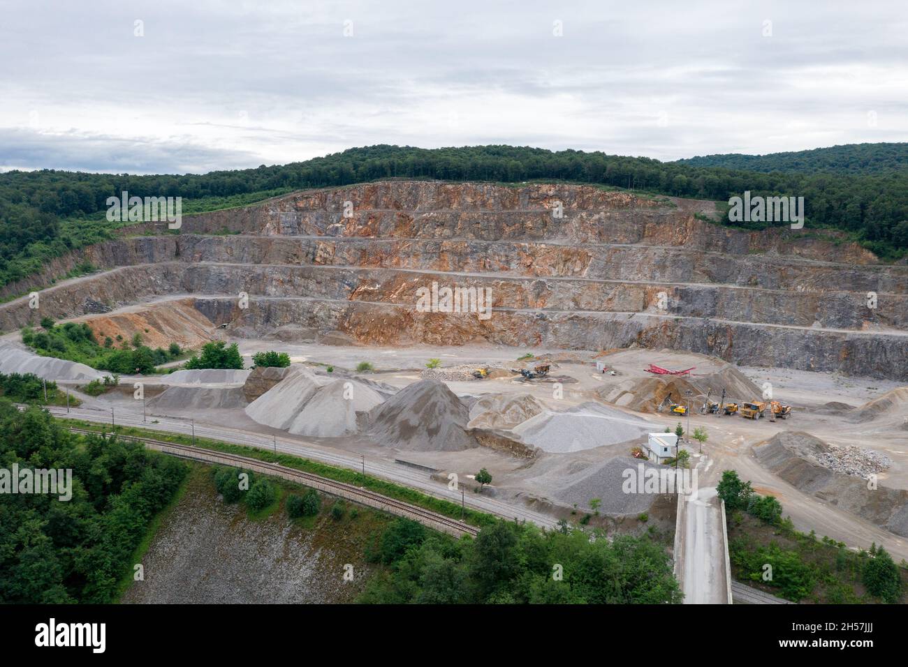 Stone Quarry in Croatia, Europe. Aerial View of Opencast Mining Quarry ...