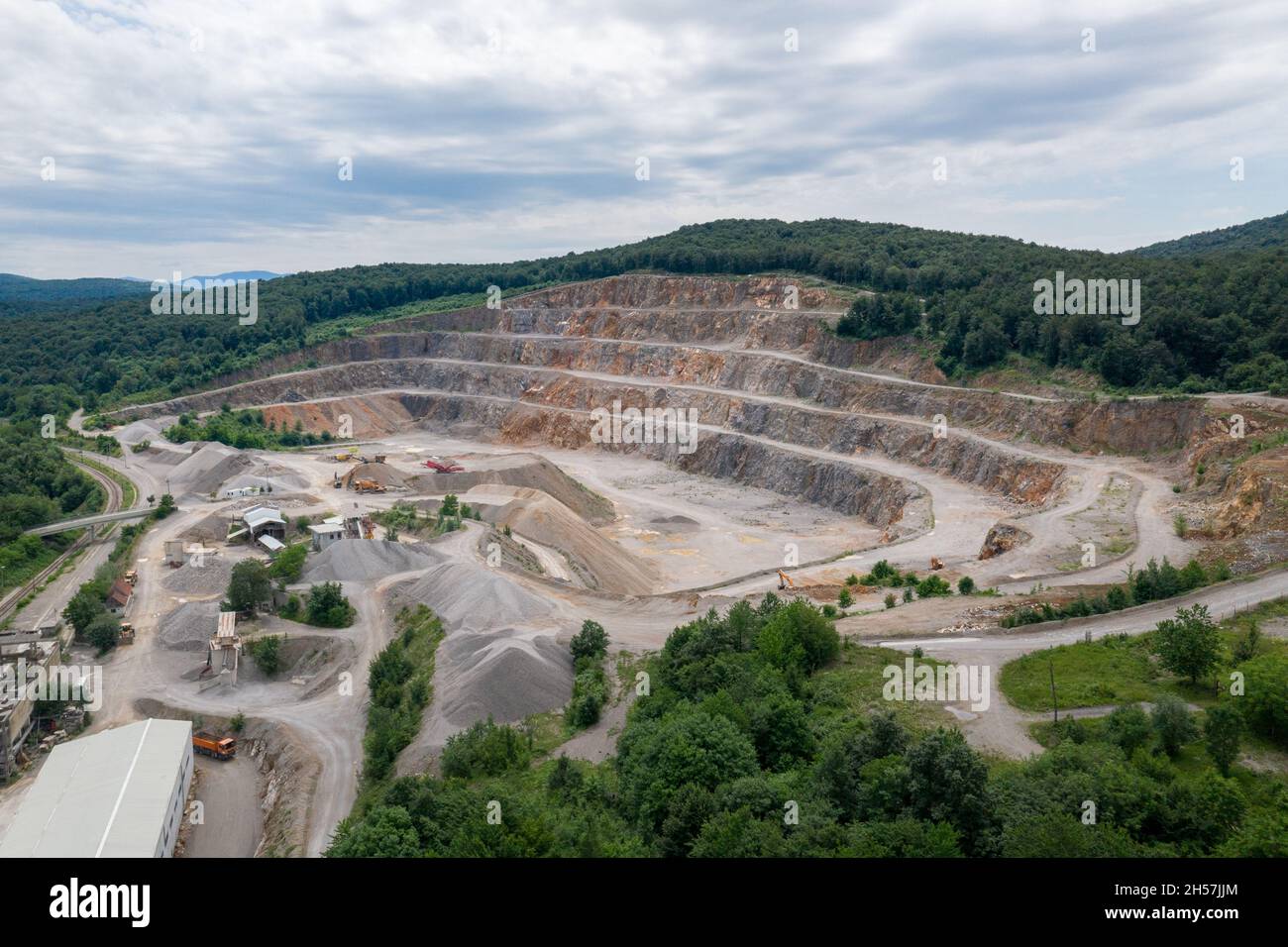 Stone Quarry in Croatia, Europe. Aerial View of Opencast Mining Quarry ...
