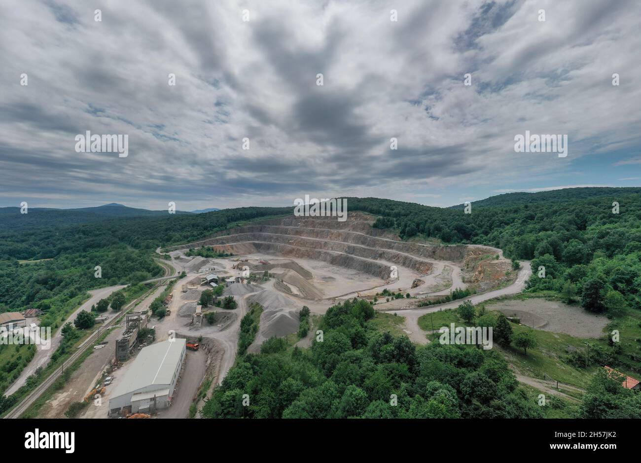 Stone Quarry in Croatia, Europe. Aerial View of Opencast Mining Quarry ...