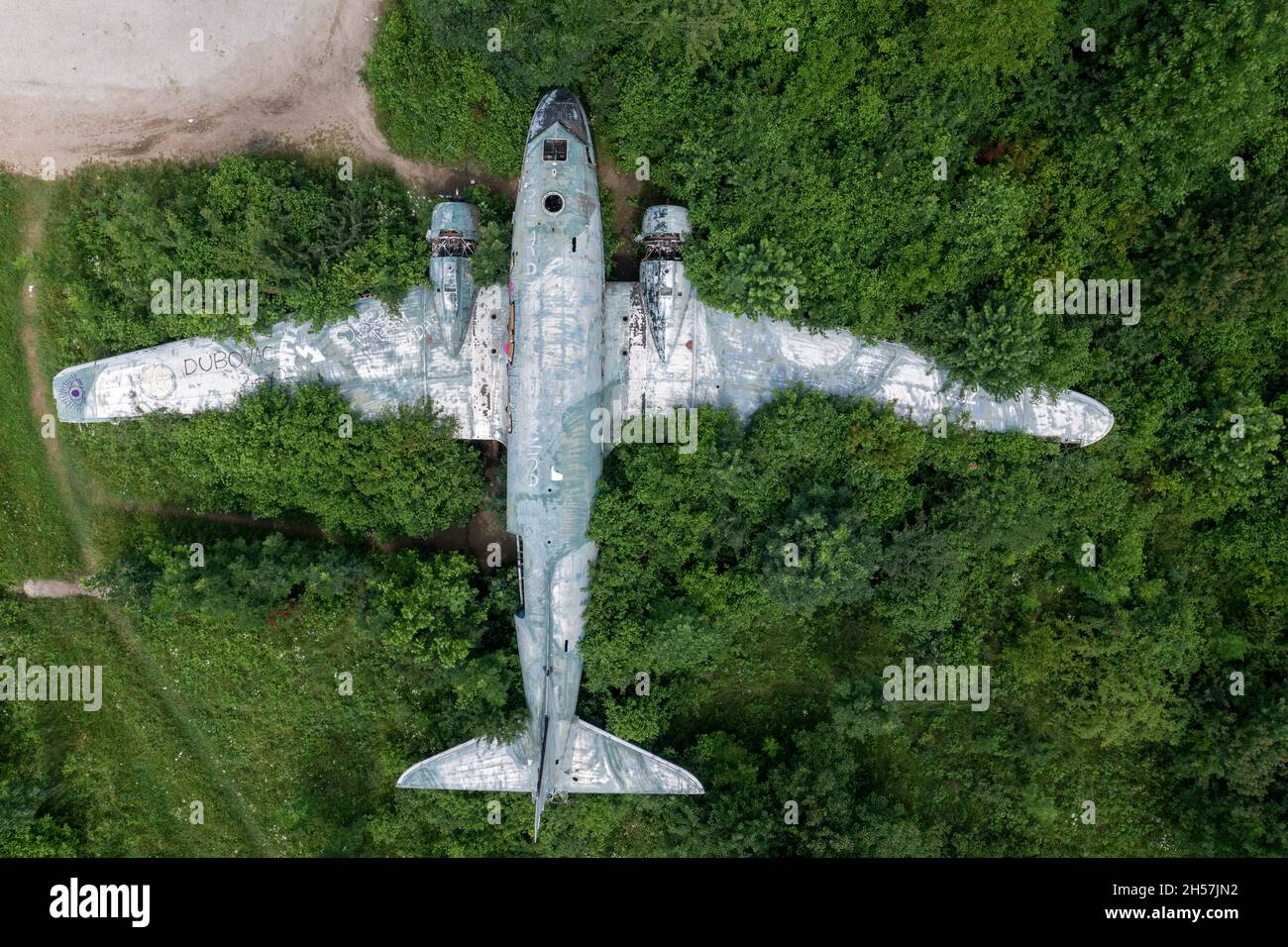 Zeljava Air Base in Croatia and Abandoned Douglas C-47 Airplane on the ...
