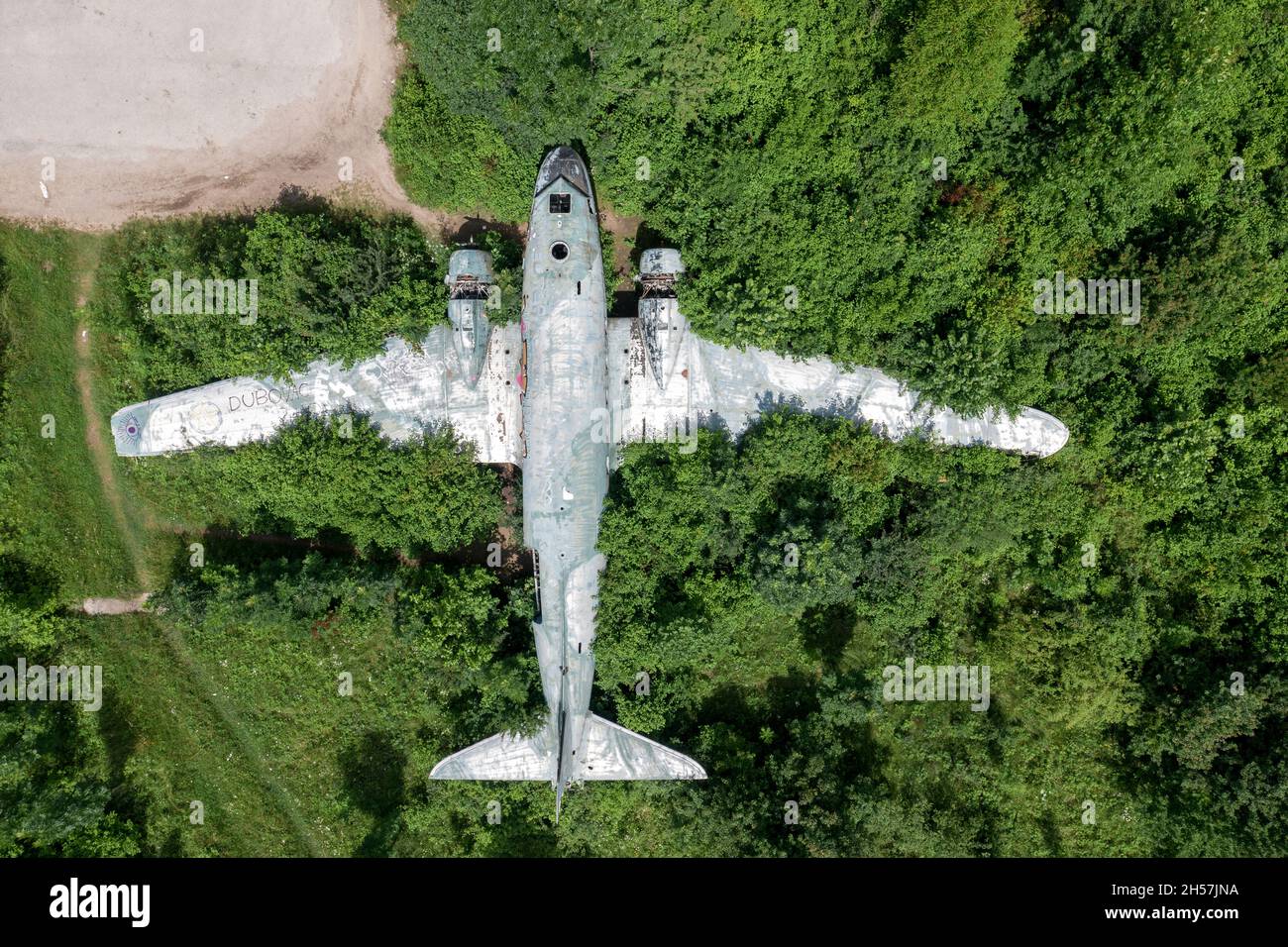 Zeljava Air Base in Croatia and Abandoned Douglas C-47 Airplane on the ...