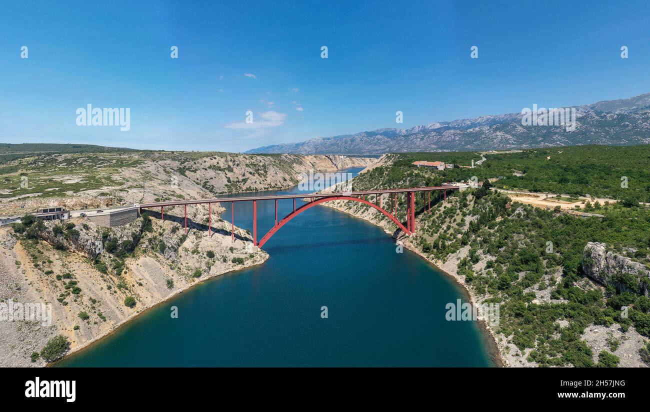 Maslenica Bridge Most in Croatia. The Maslenica Bridge is a deck arch ...