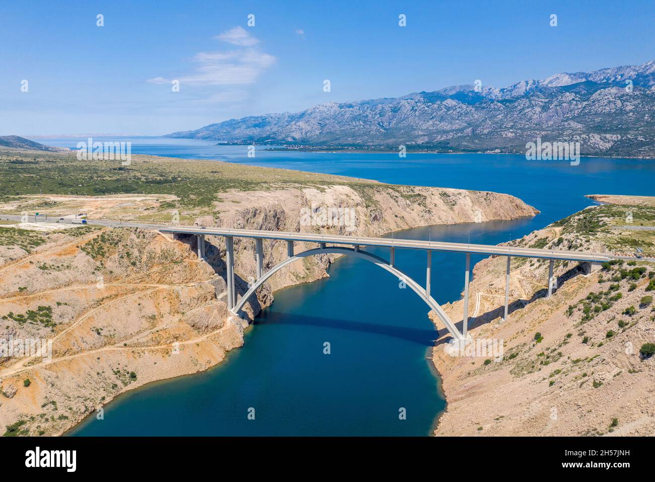 Maslenica Bridge Most in Croatia. The Maslenica Bridge is a deck arch ...