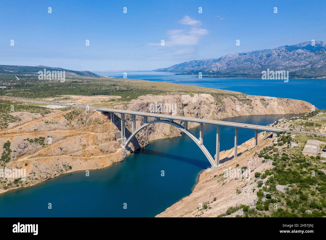 Maslenica Bridge Most in Croatia. The Maslenica Bridge is a deck arch ...