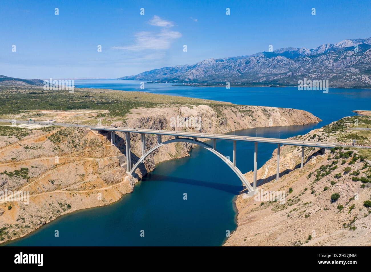 Maslenica Bridge Most in Croatia. The Maslenica Bridge is a deck arch ...