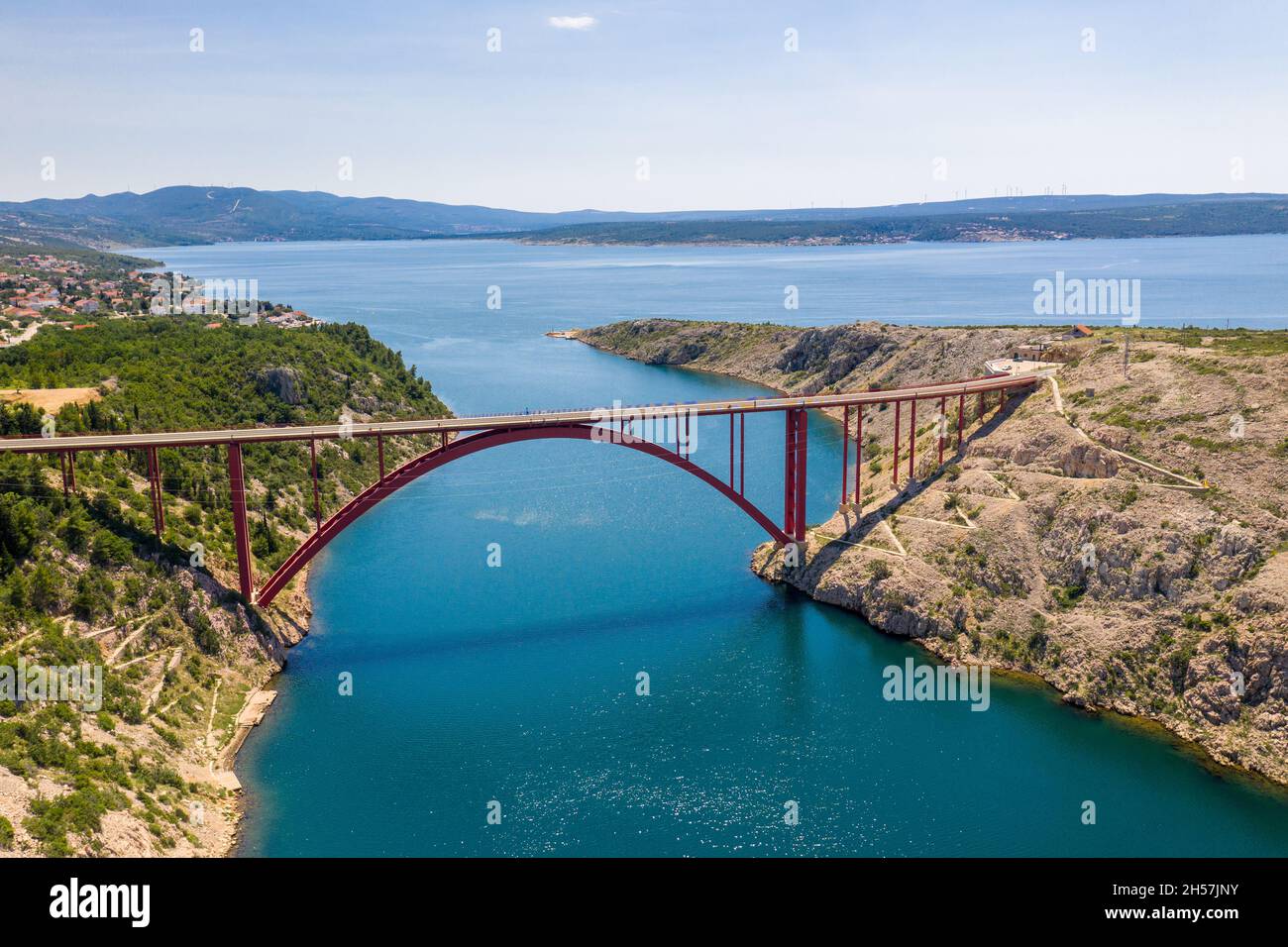 Maslenica Bridge Most in Croatia. The Maslenica Bridge is a deck arch ...