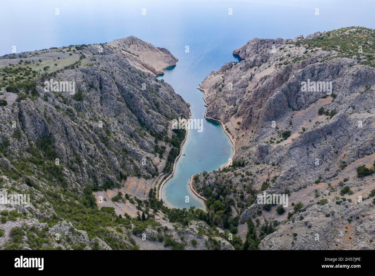 Zavratnica in Croatia. It is a 900 m long narrow inlet located at the ...