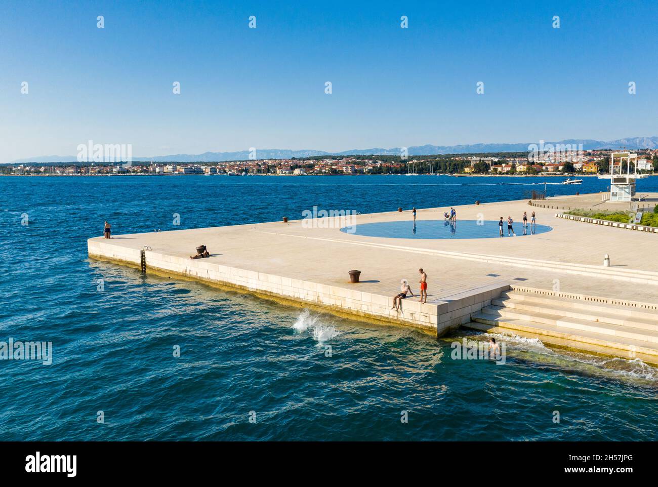 Aerial shot of Zadar old town, famous tourist attraction in Croatia ...