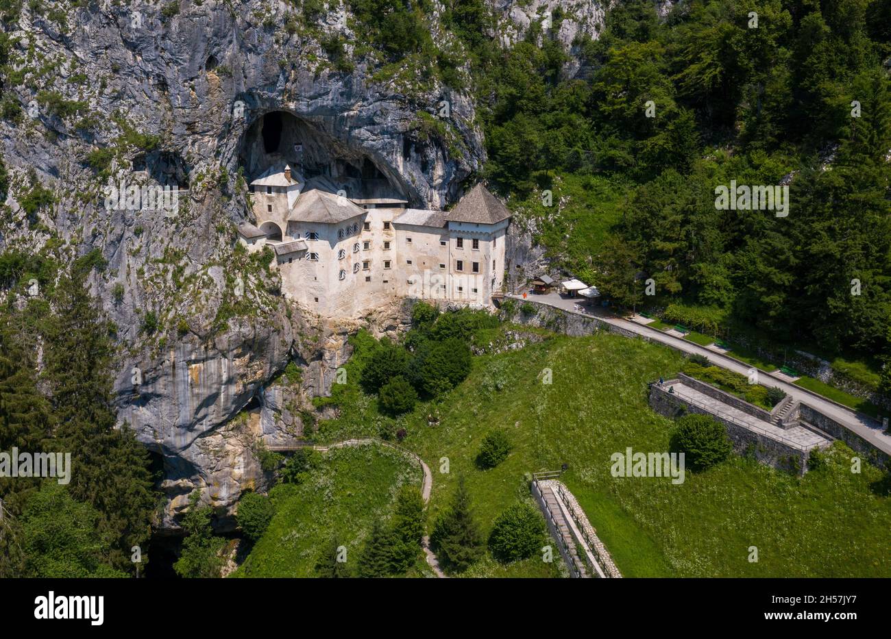 Predjama Castle in Slovenia, Europe. Renaissance castle built within a ...