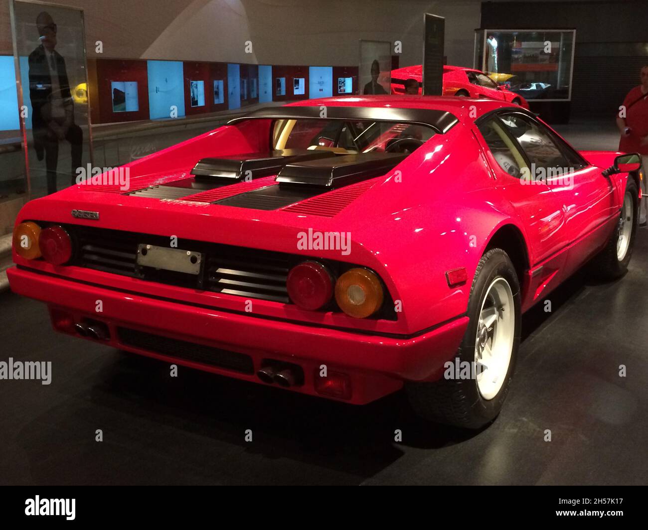Ferrari, color red, on display at Ferrari World. Yas Island - Abu Dhabi ...
