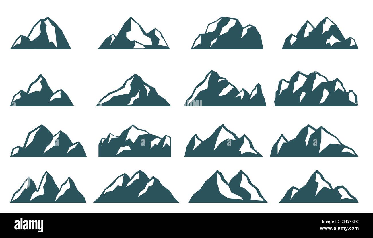 Mountain shapes. Rocky silhouette. Vector travel camp logo Stock Vector ...