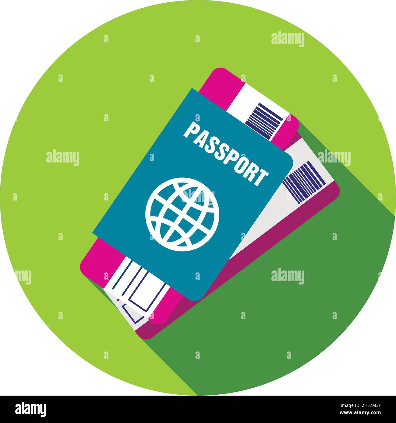 Passport with tickets vector icon. Travel. Summer. Summertime. Holiday ...