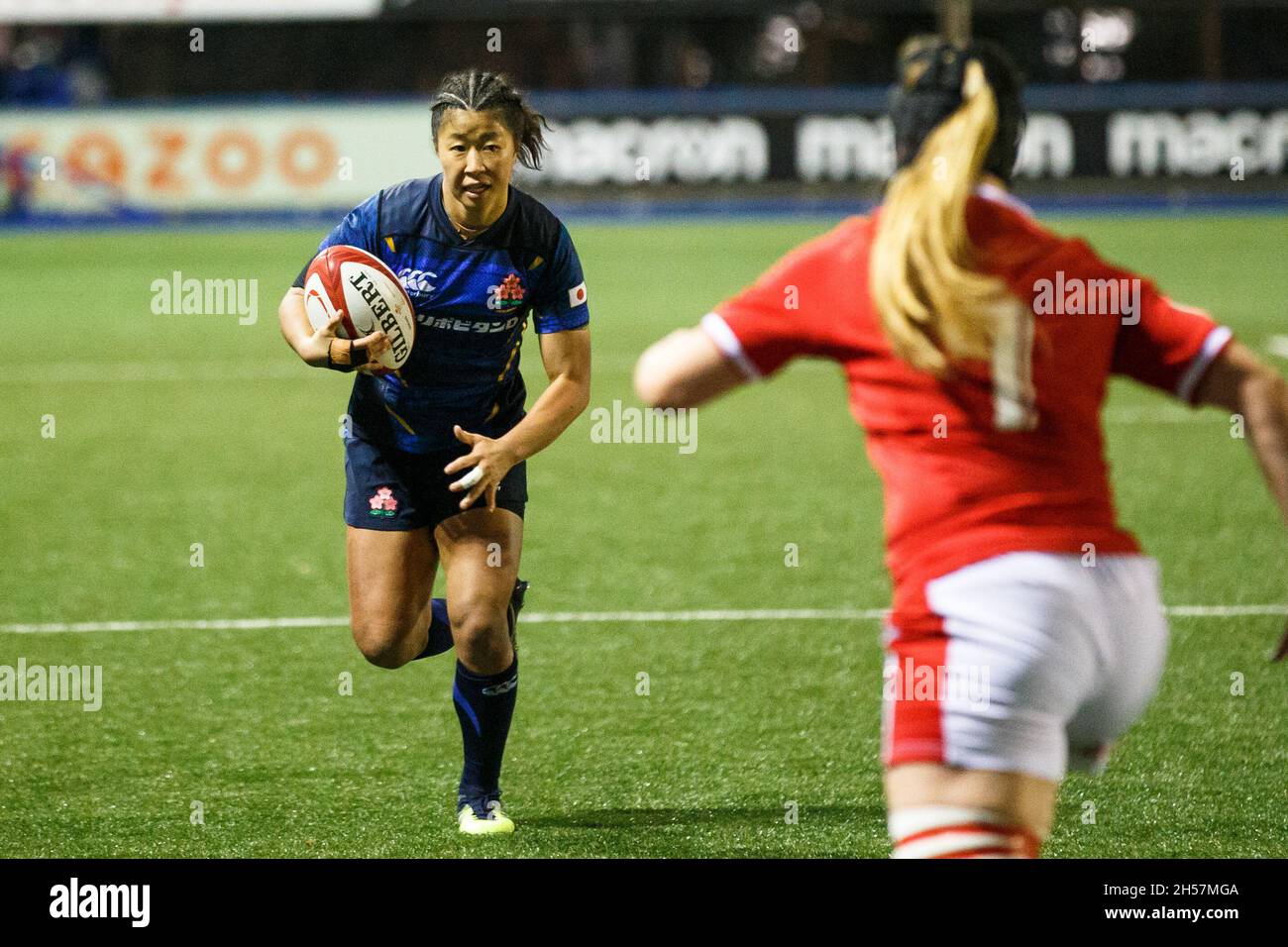 Cardiff, UK. 7 November, 2021. Japan right wing Noriko Taniguchi during ...
