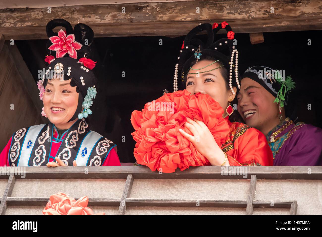 The 14th century Dangjia Village in Shaanxi Province performs a re ...