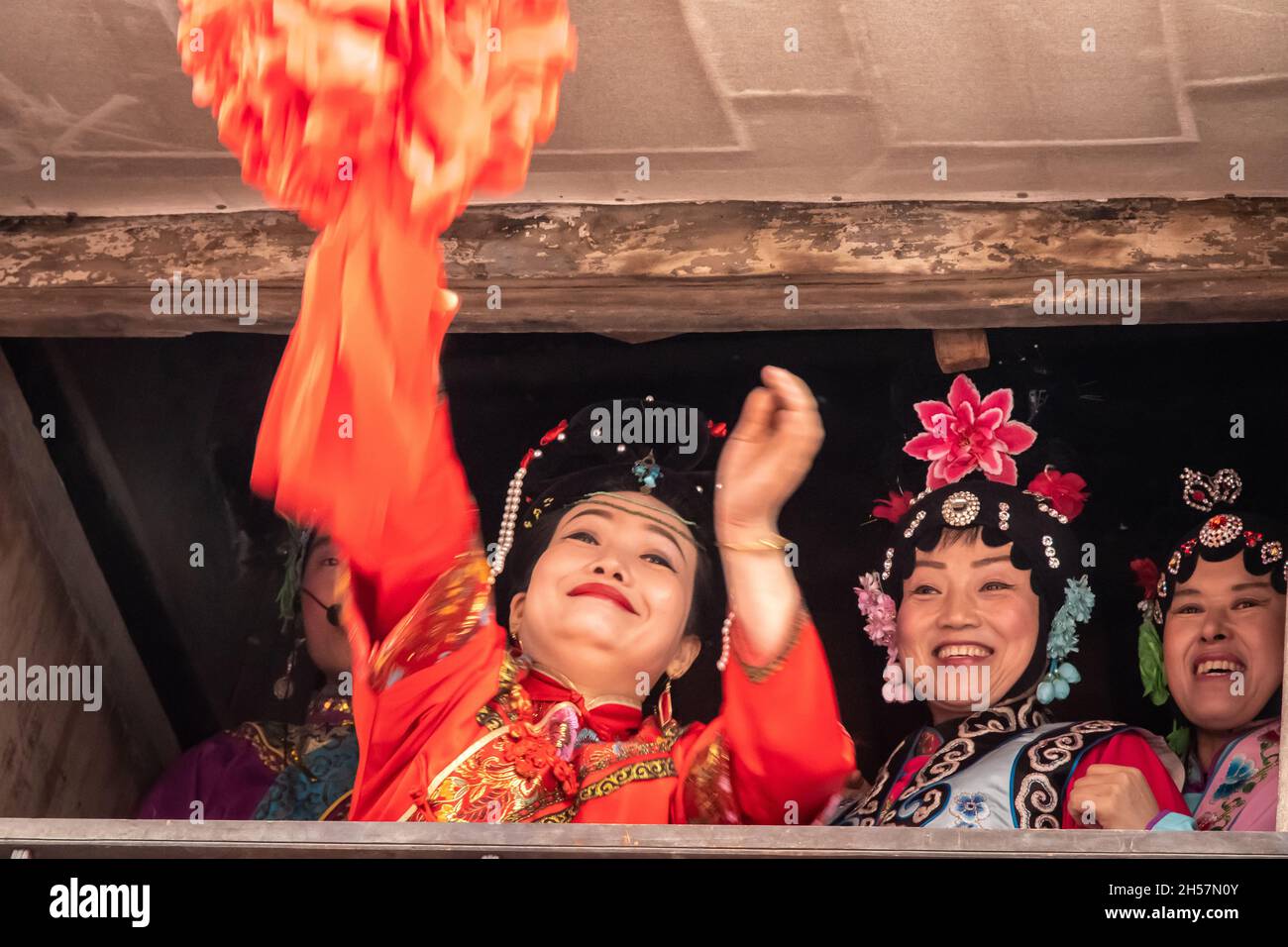 The 14th century Dangjia Village in Shaanxi Province performs a re ...