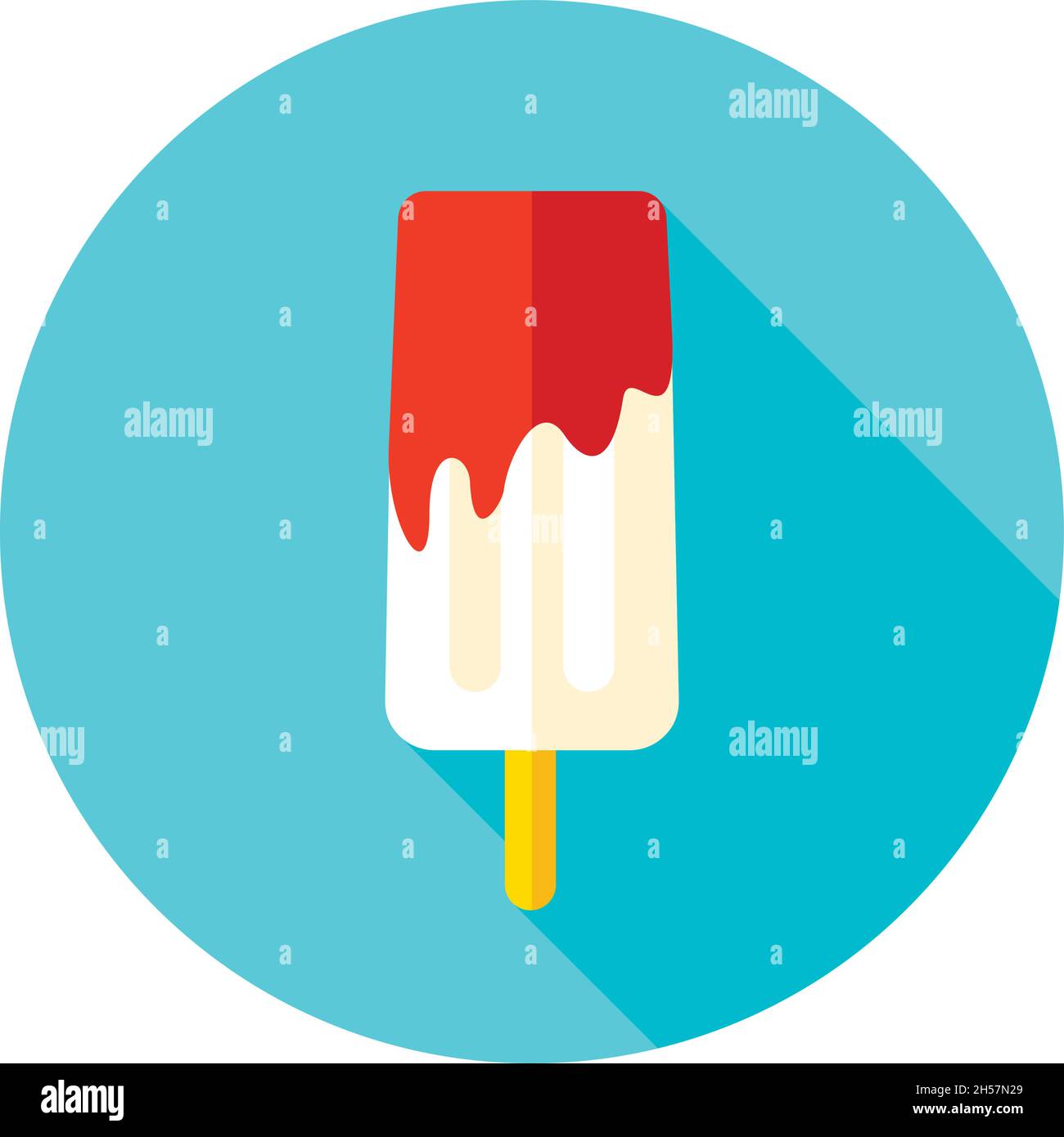 Ice Cream flat icon with long shadow, eps 10 Stock Vector Image & Art ...