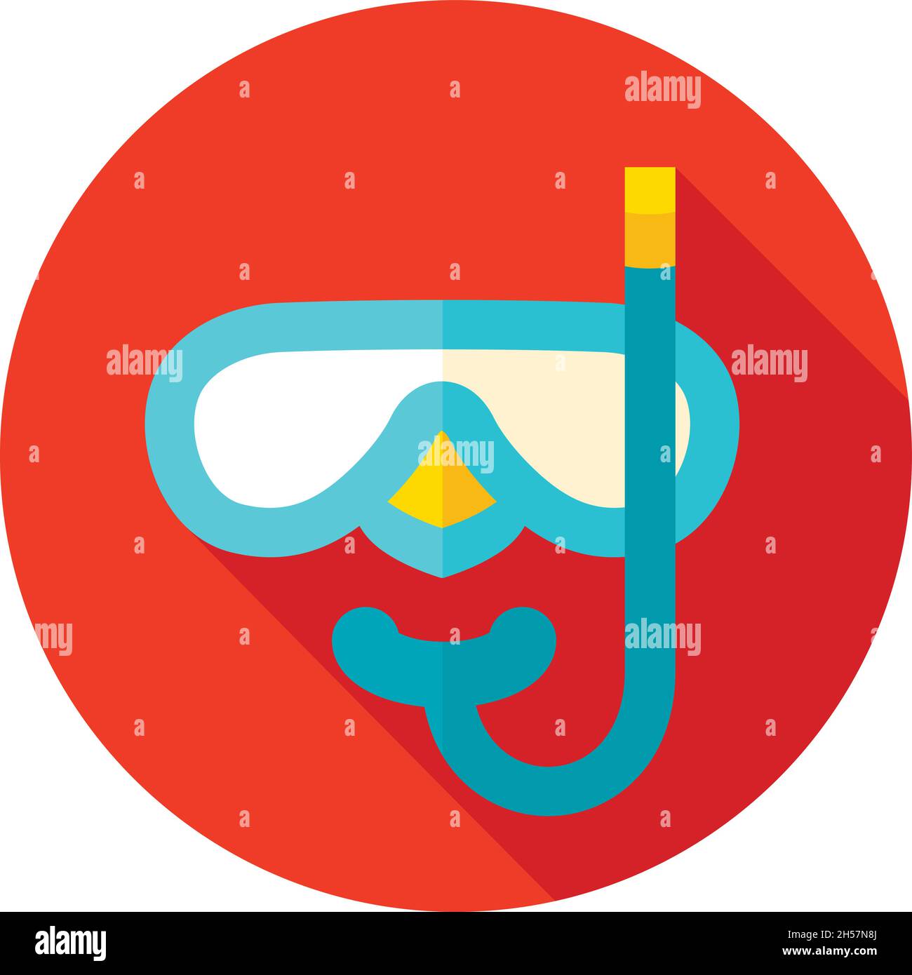 Diving Mask flat icon with long shadow, eps 10 Stock Vector Image & Art ...