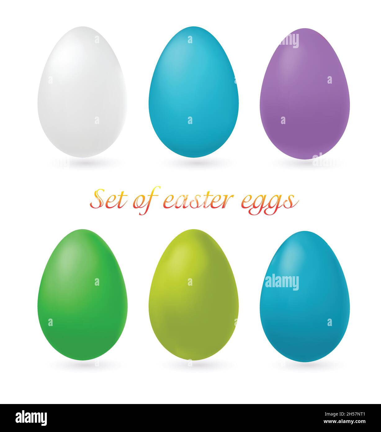 Set of multi-colored Easter eggs isolated on white background. Photo ...