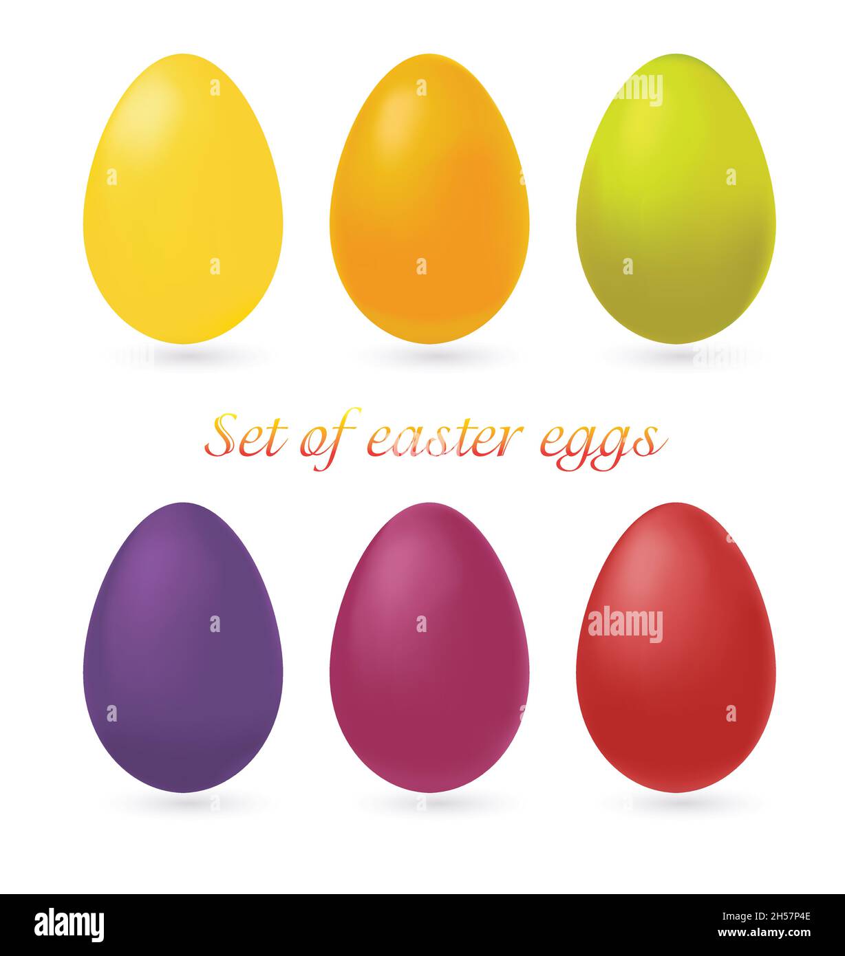 Set of multi-colored Easter eggs isolated on white background. Photo ...