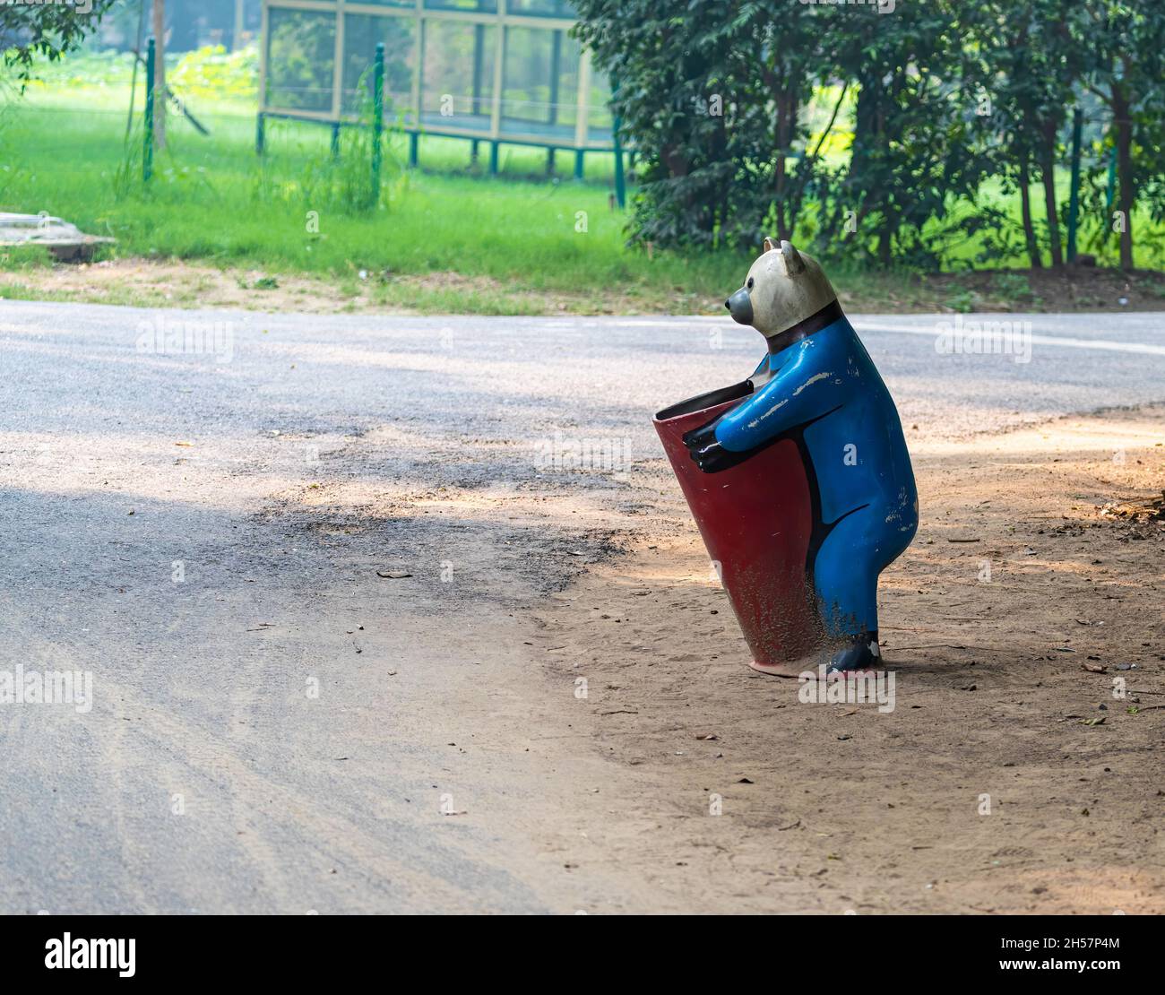 A dustbin design for zoo on a road Stock Photo - Alamy