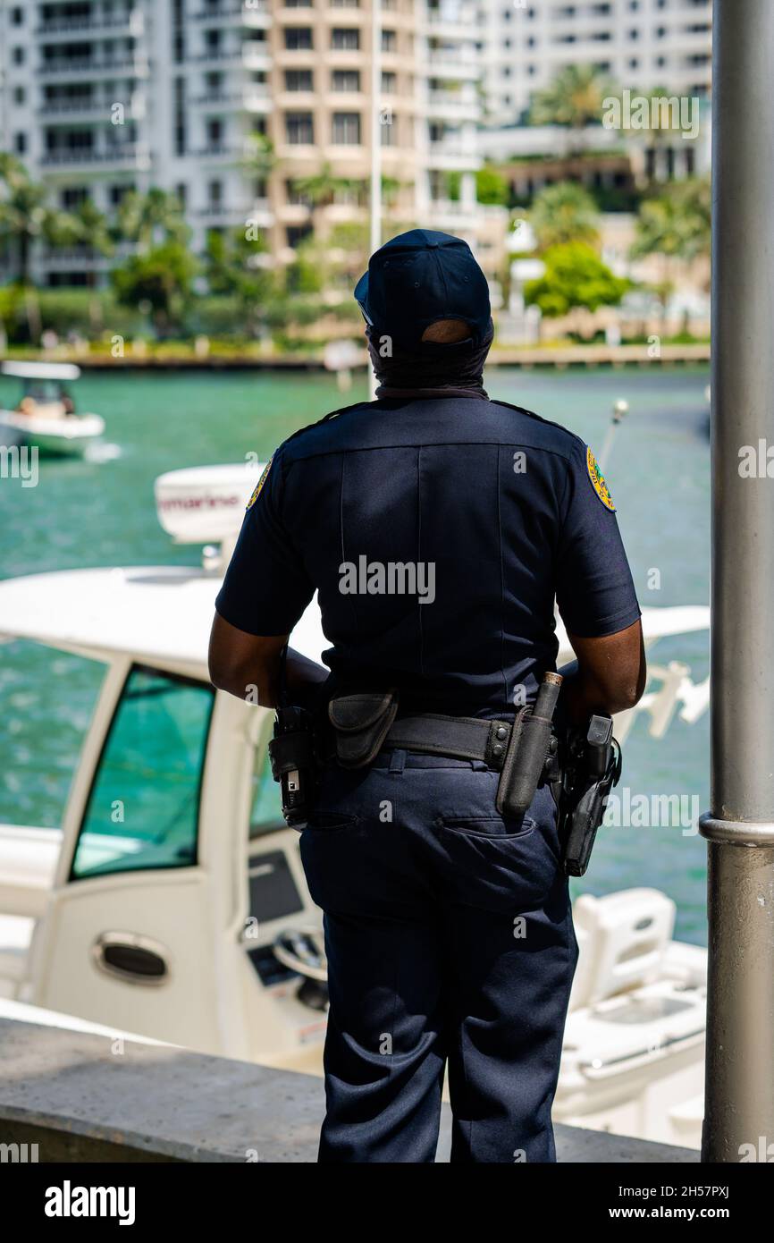 MIAMI, UNITED STATES - Oct 25, 2021: The Miami Police on the Miami ...