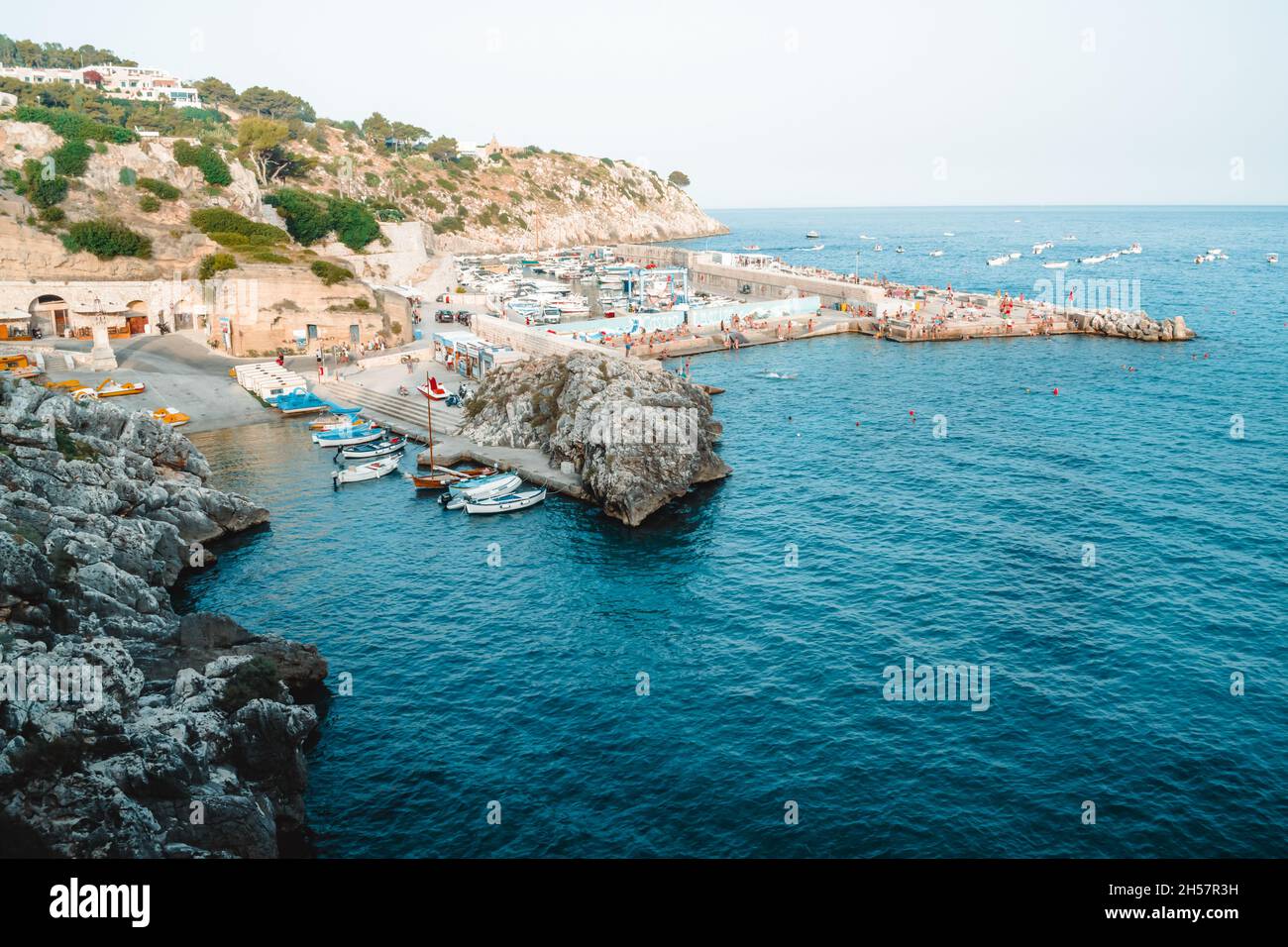 view on a small town in puglia: castro Stock Photo - Alamy