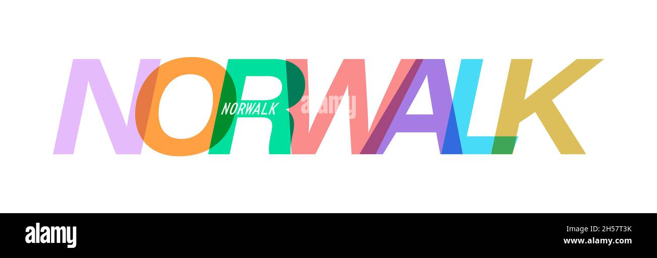 NORWALK. The name of the city on a white background. Vector design ...