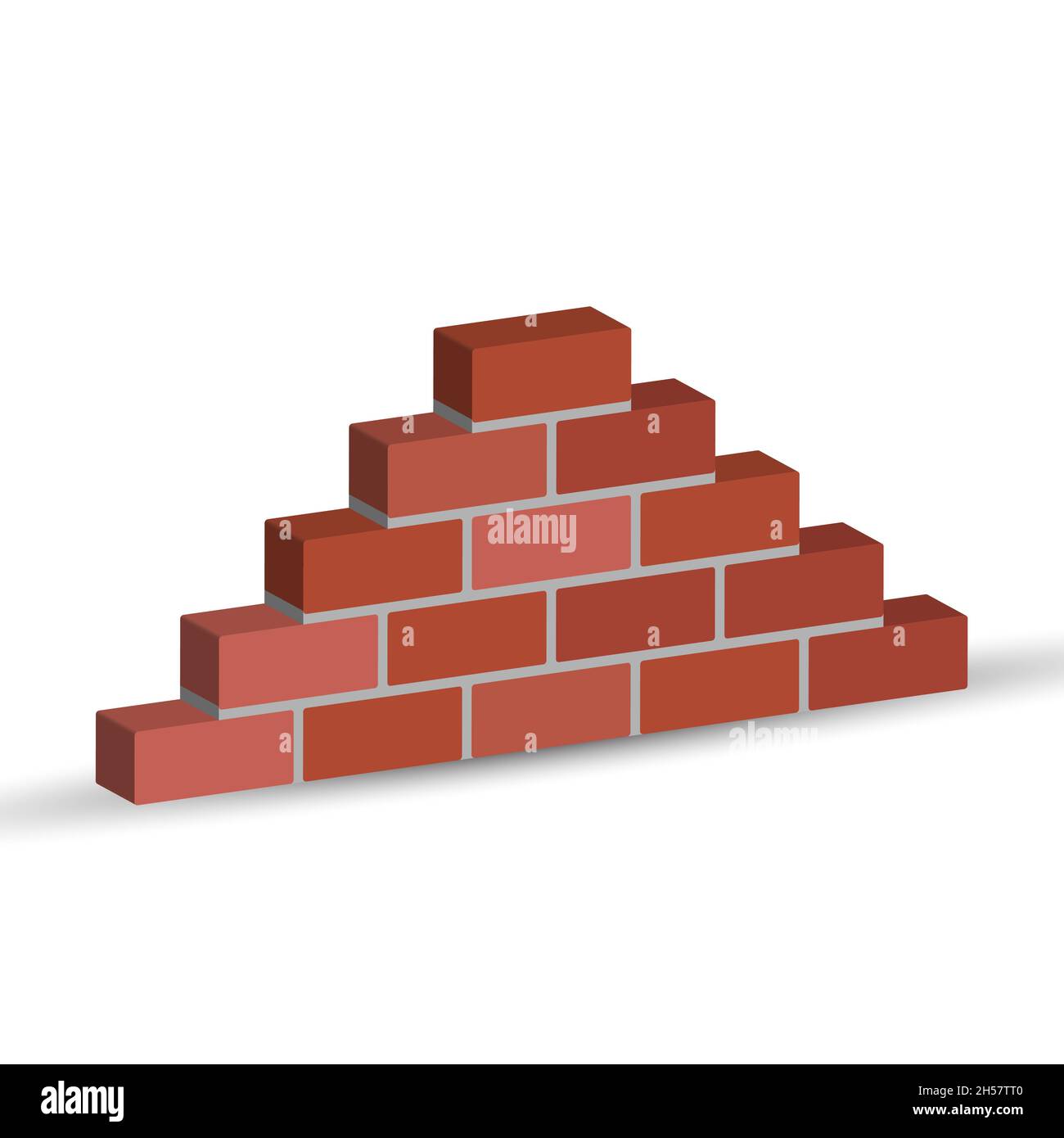 Brick wall, pyramid. Color three-dimensional icon. Vector illustration ...