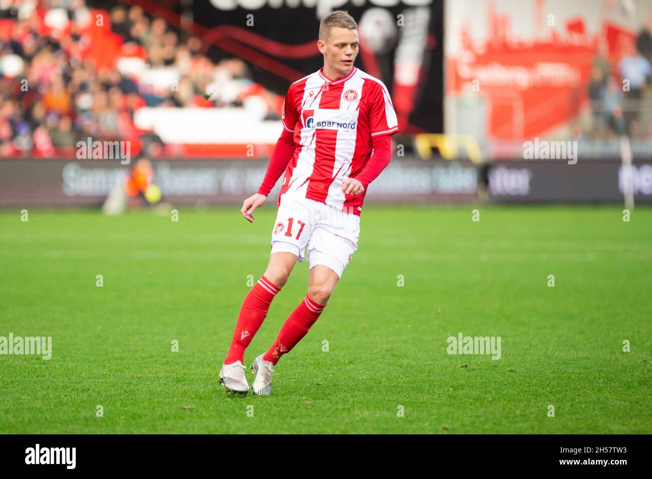Aalborg, Denmark. 07th Nov, 2021. Kasper Kusk (17) of AAB seen during ...