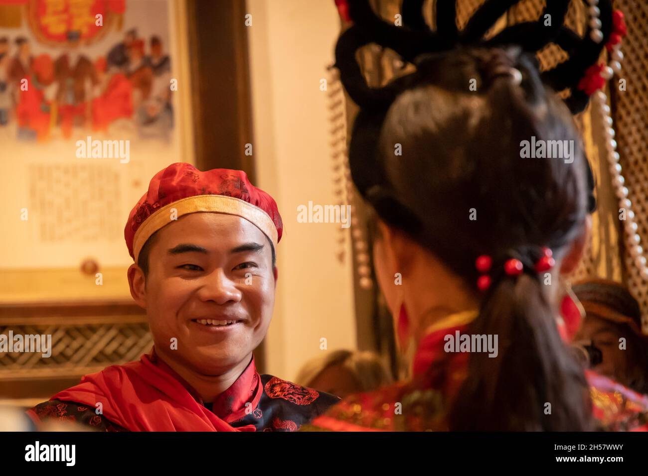 The 14th century Dangjia Village in Shaanxi Province performs a re ...