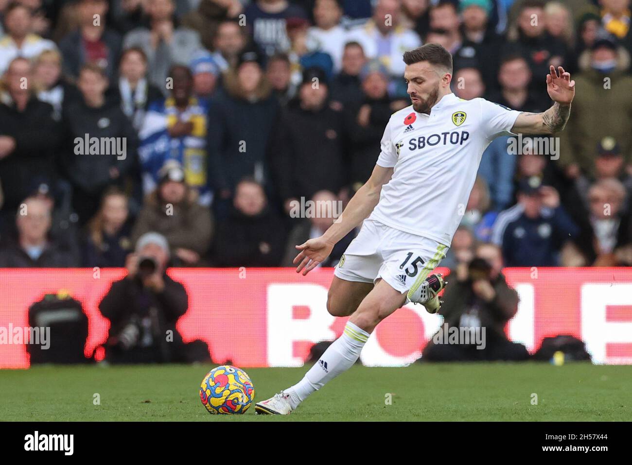 Stuart Dallas #15 of Leeds United in action during the game Stock Photo ...