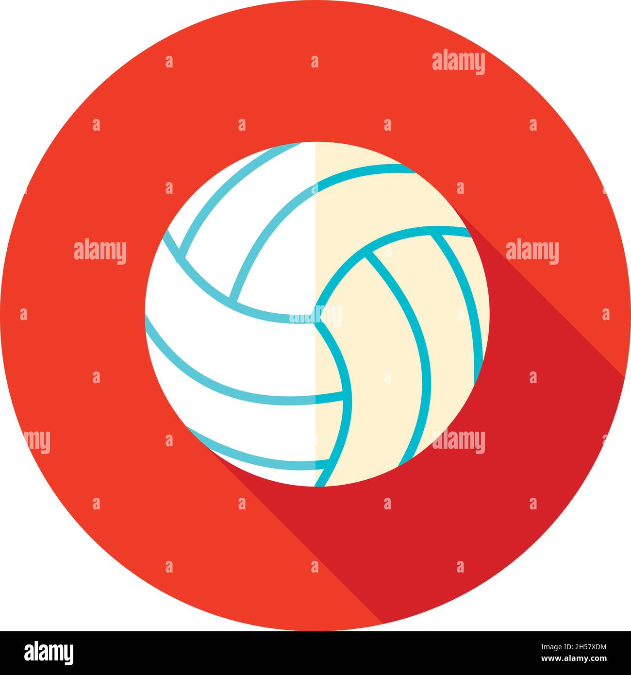Volleyball flat icon with long shadow, eps 10 Stock Vector Image & Art ...