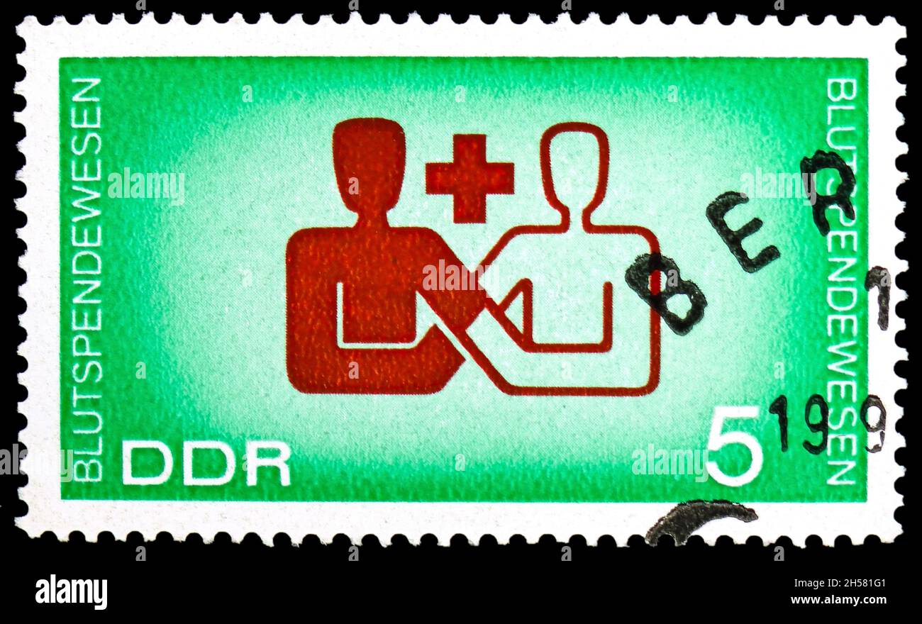 MOSCOW, RUSSIA - OCTOBER 24, 2021: Postage stamp printed in Germany ...