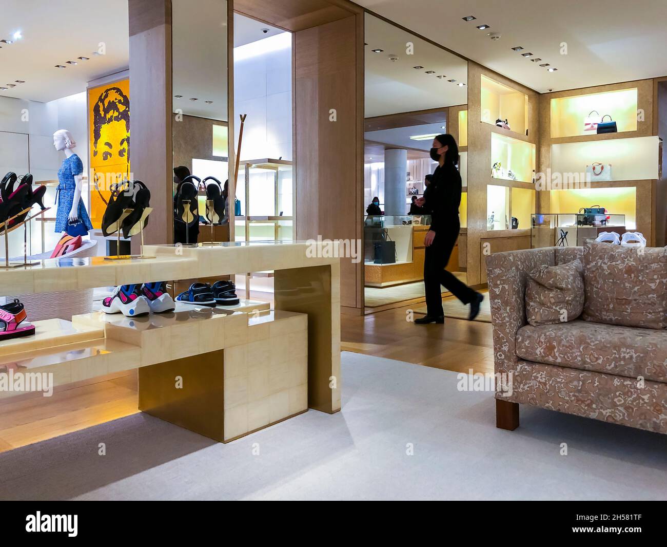 Paris, France, People Shopping inside Louis Vuitton Luxury Clothing ...