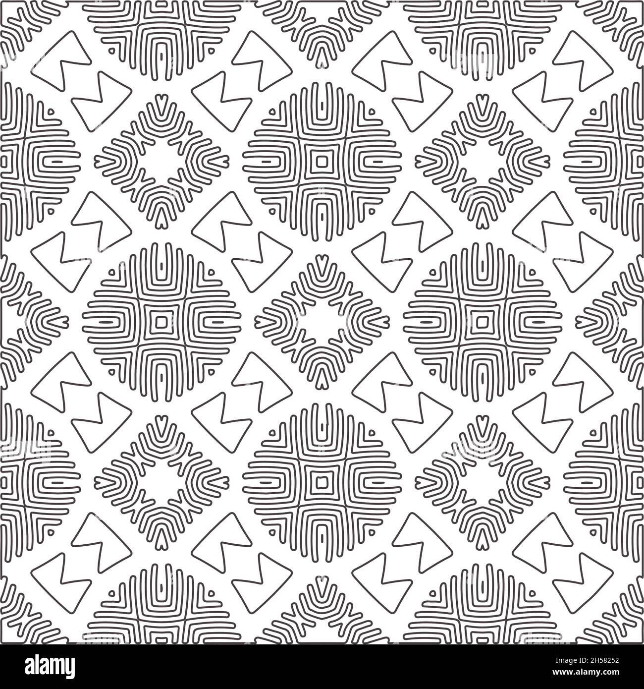 Vector pattern with symmetrical elements . Repeating geometric tiles ...