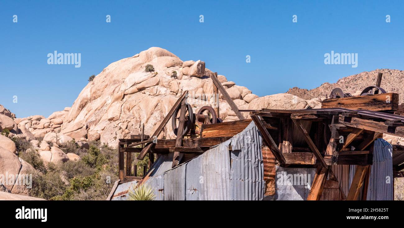 An abandoned old gold mine in the Joshua Tree National Park, USA Stock ...