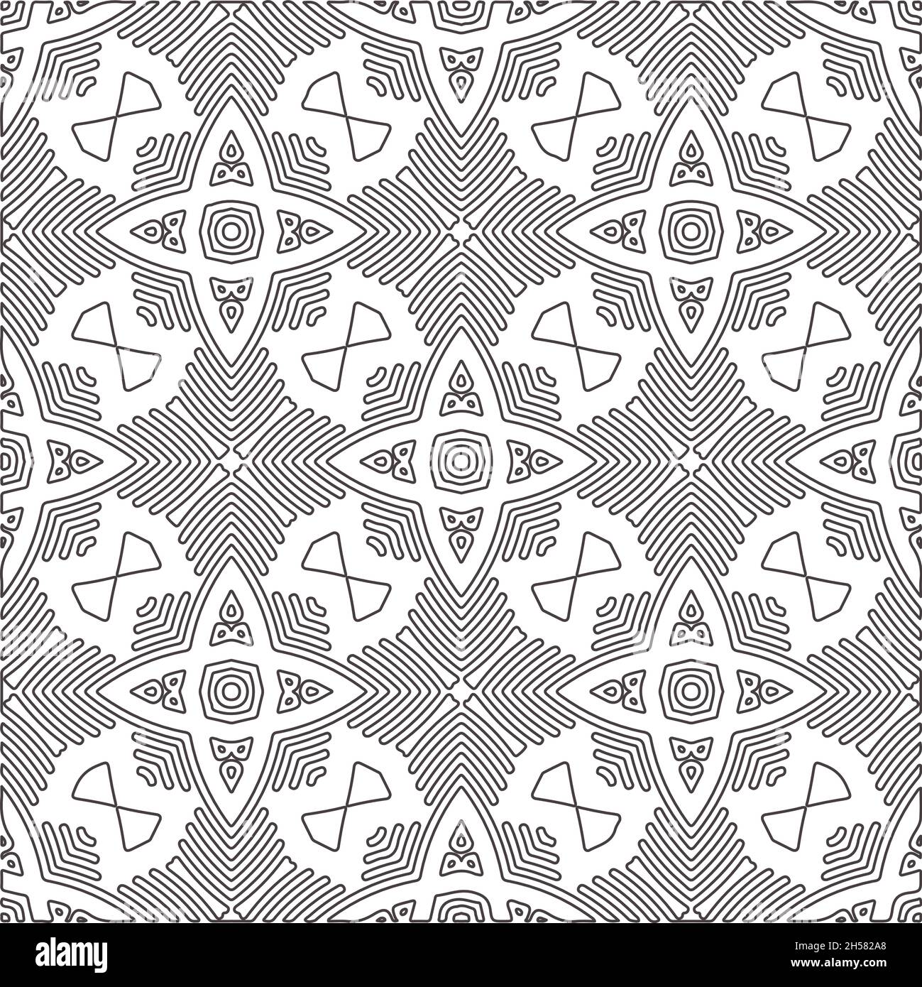 Vector pattern with symmetrical elements . Repeating geometric tiles ...