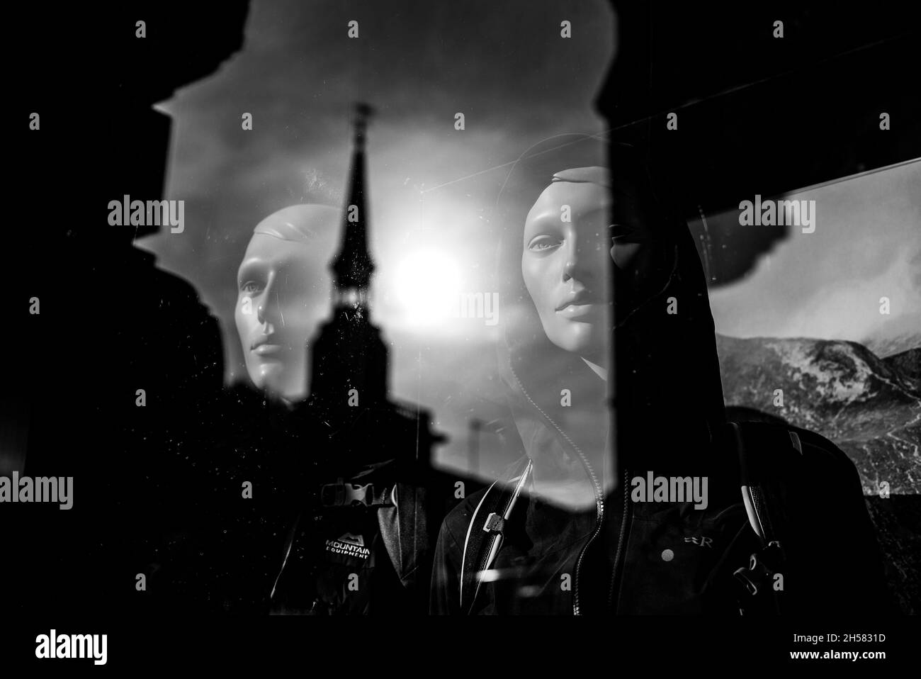 Creepy face at the window Black and White Stock Photos & Images - Alamy