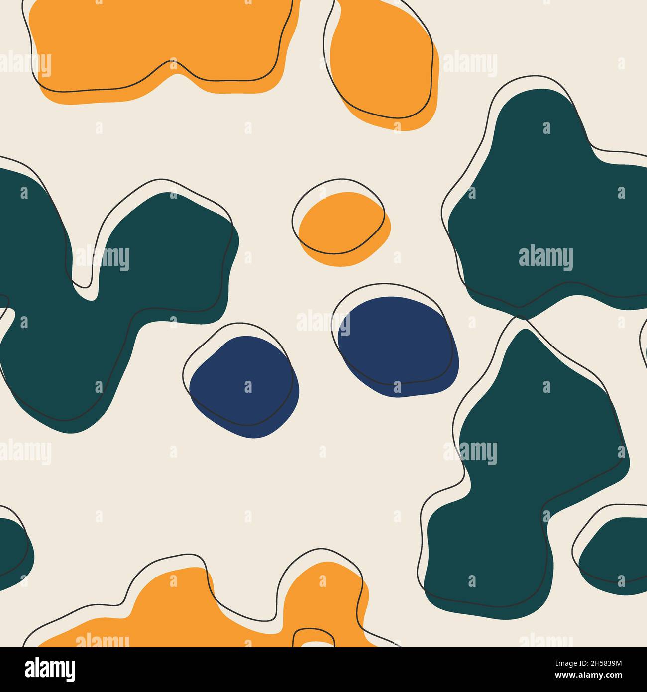 Seamless abstract organic blog shapes in various colors with offset ...