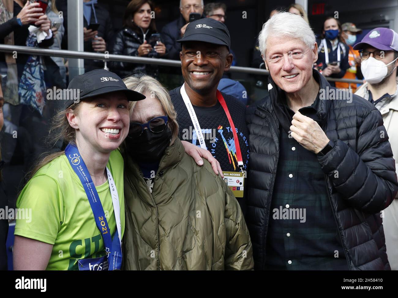 New York, United States. 07th Nov, 2021. After crossing the finish line ...