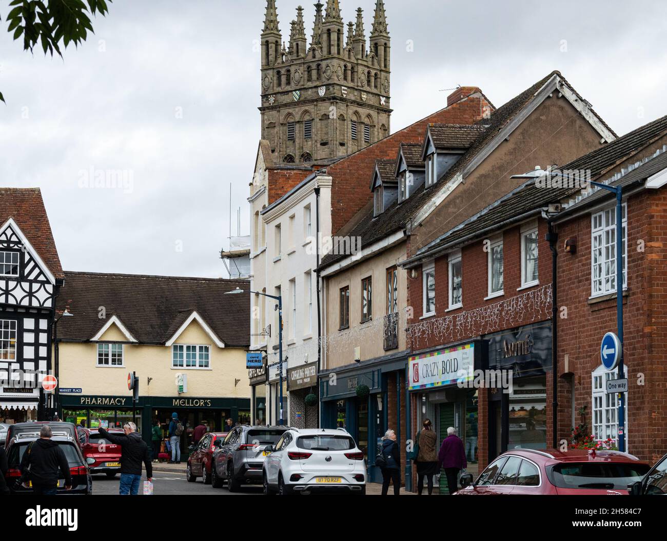 View of Part of Warwick Town Centre, Warwick, Warwickshire, UK Stock ...
