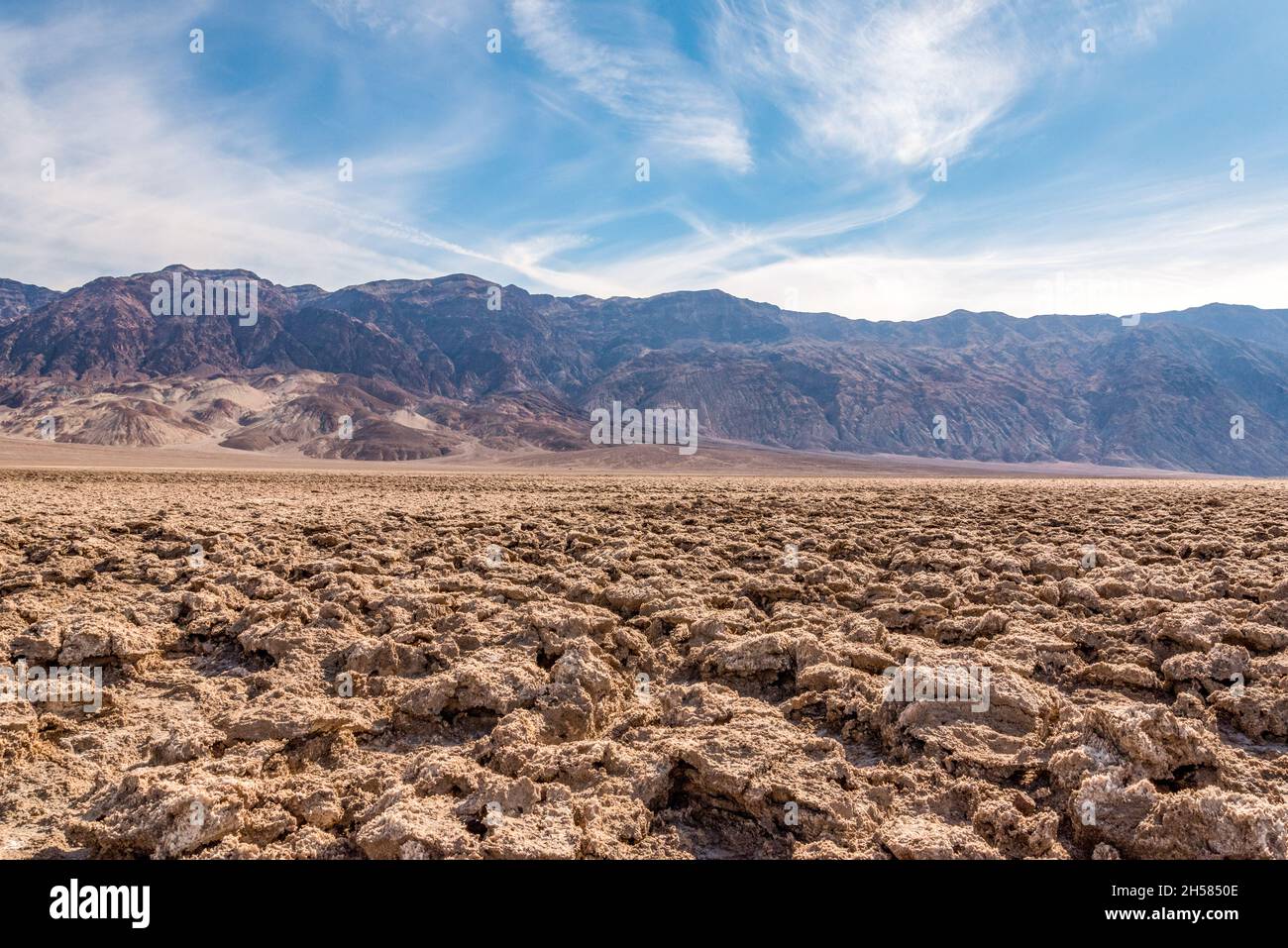 Famous salt field Devils Golf Course in Death Valley National Park, USA ...