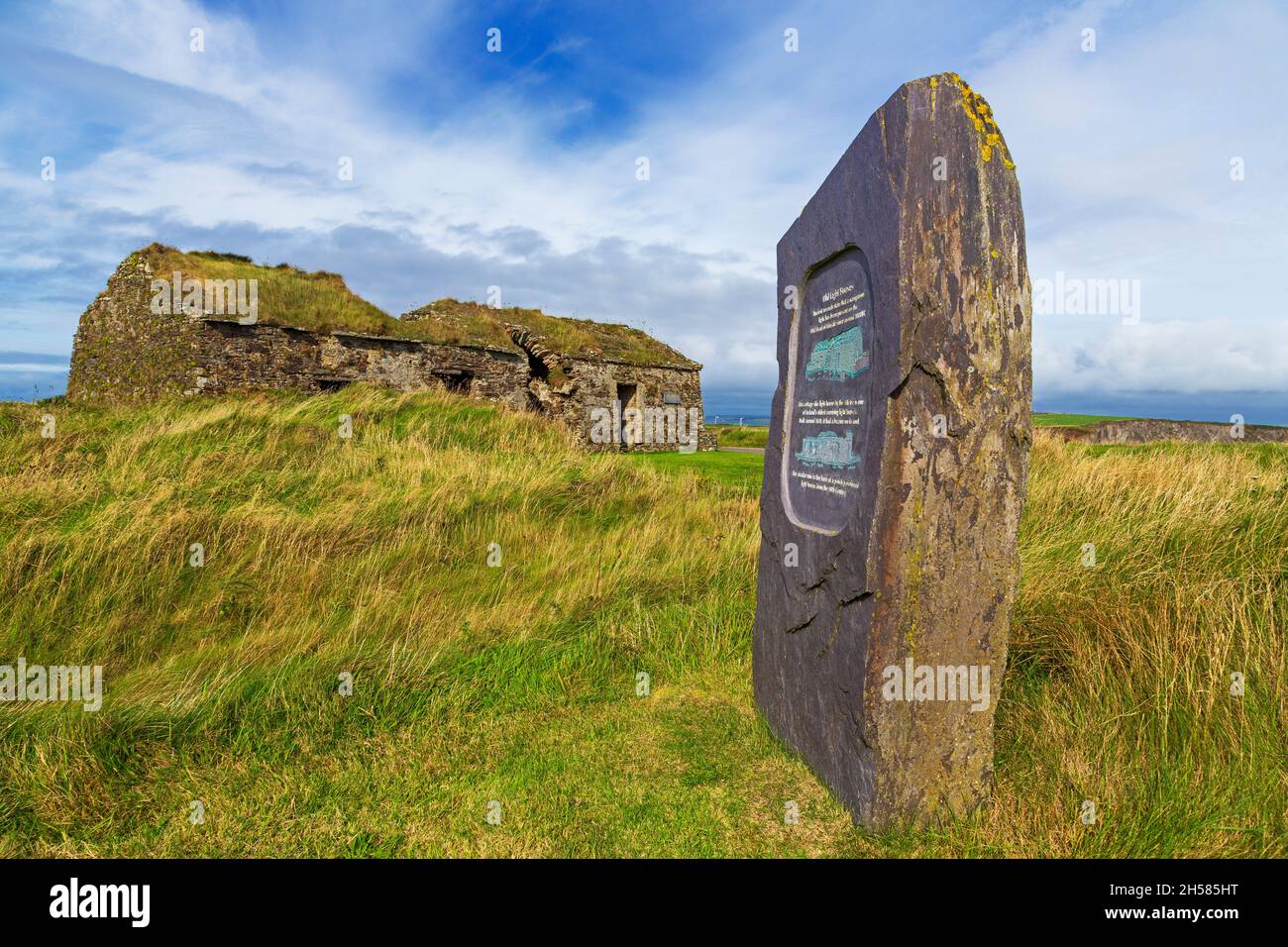 Old Head Cottage Lighthouse (1610), County Cork, Ireland Stock Photo ...