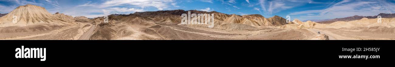 Panoramic view from Twenty Mule Tean Canyon in the Death Valley, USA ...
