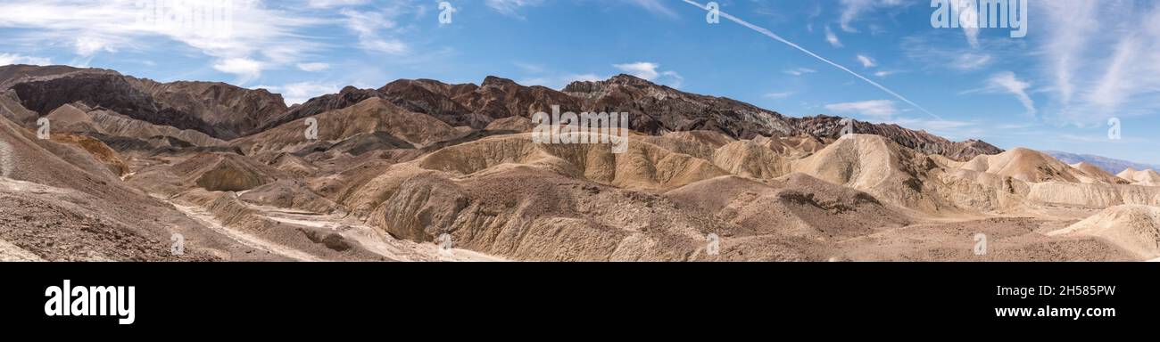 Panoramic view from Twenty Mule Tean Canyon in the Death Valley, USA ...